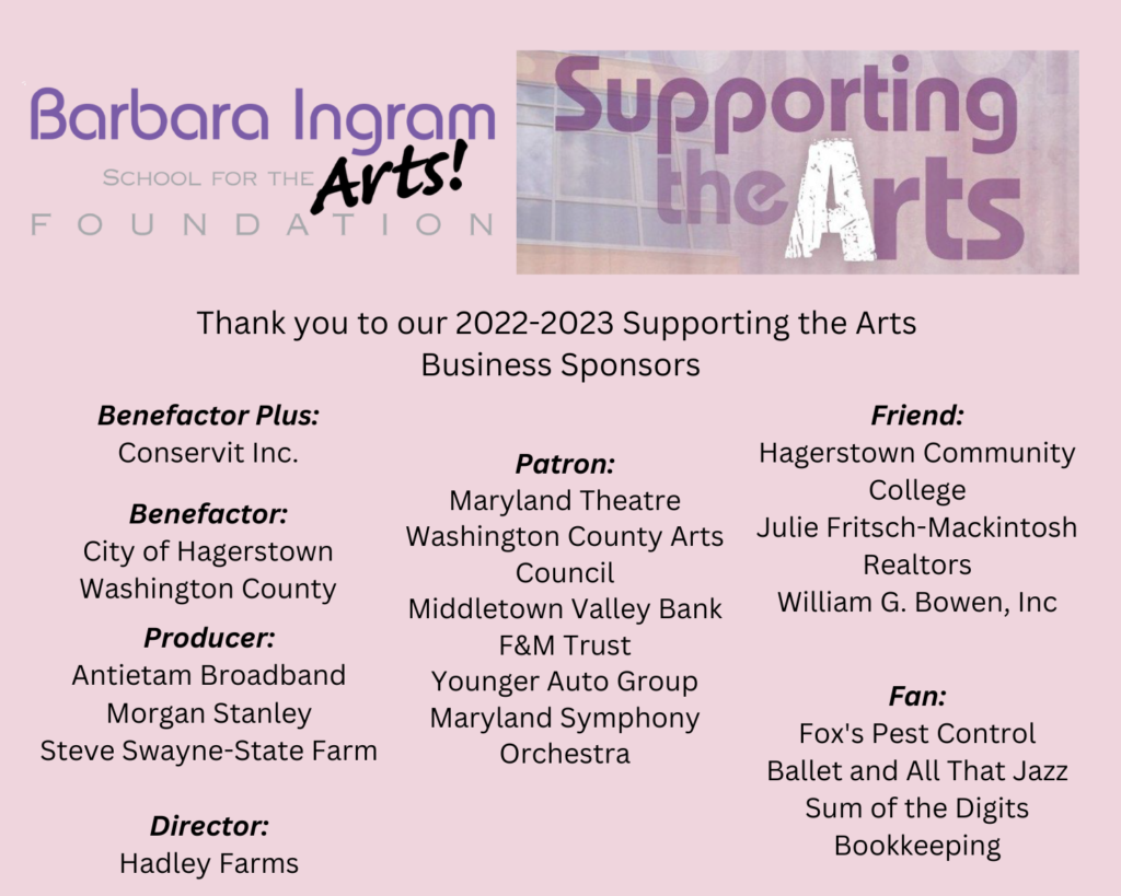 Thank you to our 2022-2023 Supporting the Arts Sponsors! - BARBARA ...
